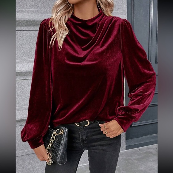 Tops | Luxe Draped Velvet Top | Poshmark